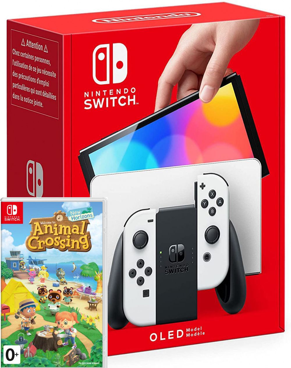 Nintendo Switch (OLED Model) White+Animal Crossing: New Horizons ...